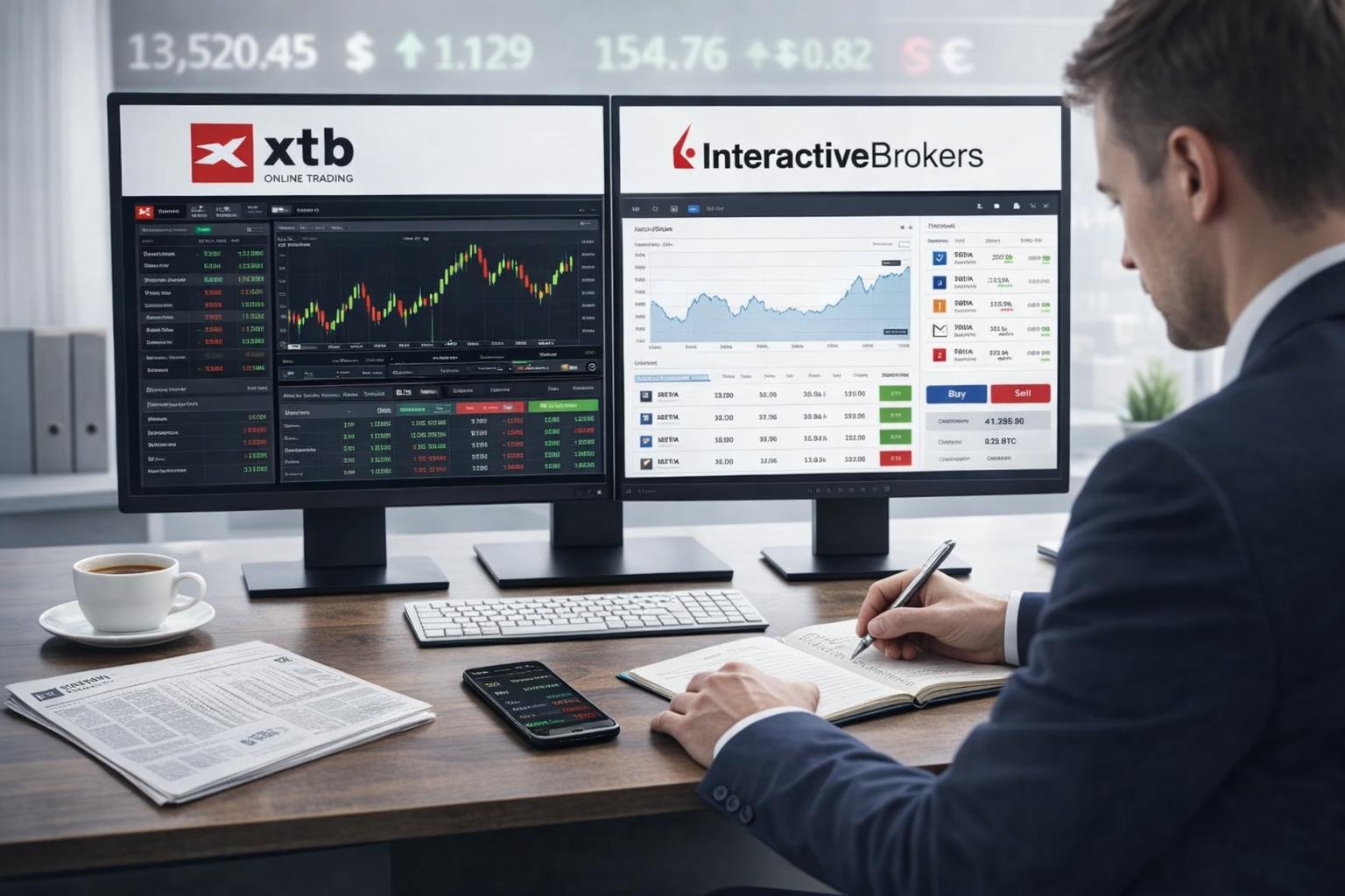 XTB vs. Interactive Brokers srovnani 2026 –⁠ poplatky, instrumenty, akcie